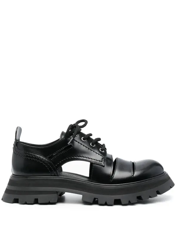 Alexander McQueen Cut-out Leather Oxford Shoes