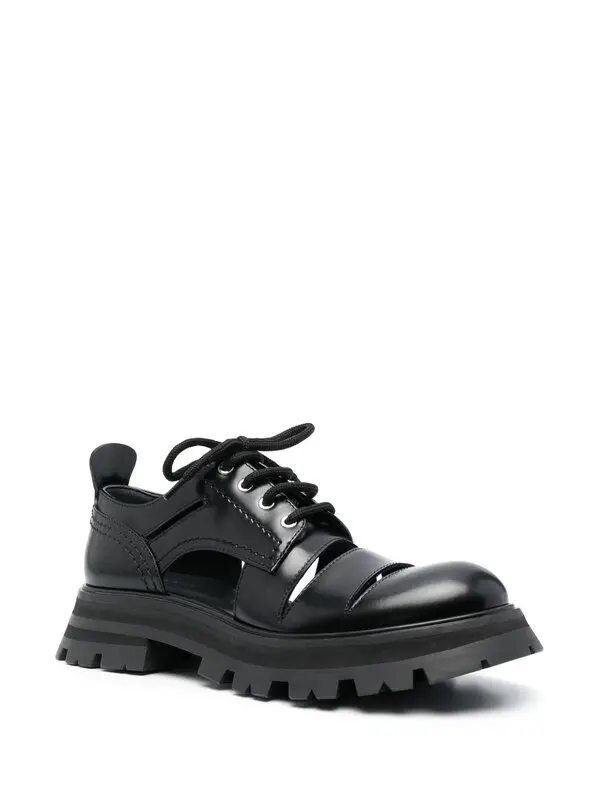 Alexander McQueen Cut-out Leather Oxford Shoes