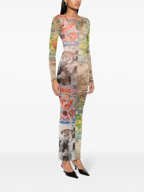 ACT Nº1 Graphic-print Semi-sheer Dress