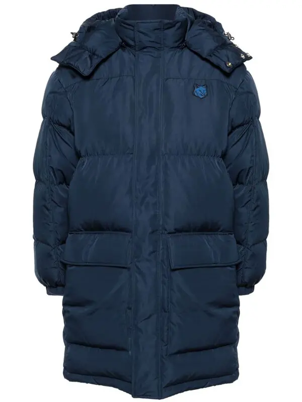 Maison Kitsuné Fox-appliqué Padded Coat - Blue
