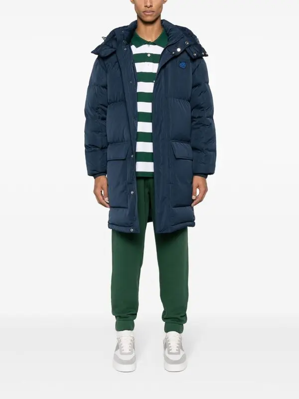 Maison Kitsuné Fox-appliqué Padded Coat - Blue