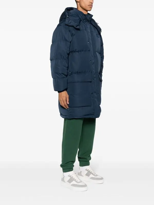 Maison Kitsuné Fox-appliqué Padded Coat - Blue