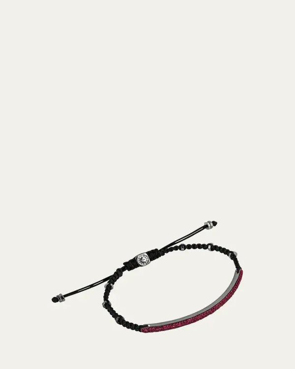 Tateossian Windsor Macrame Bracelet With Rubies - Black