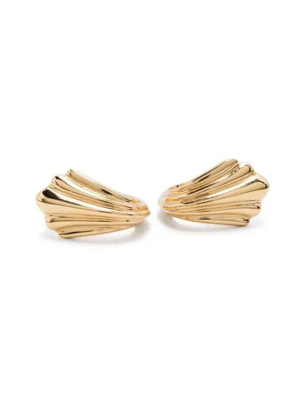 Lizzie Mandler 18kt Yellow Fluted Huggie Hoop Earrings