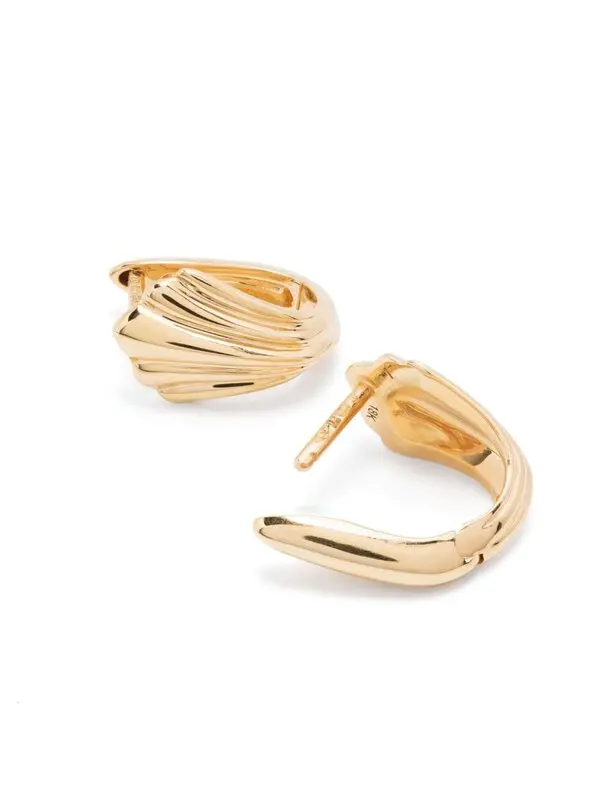 Lizzie Mandler 18kt Yellow Fluted Huggie Hoop Earrings