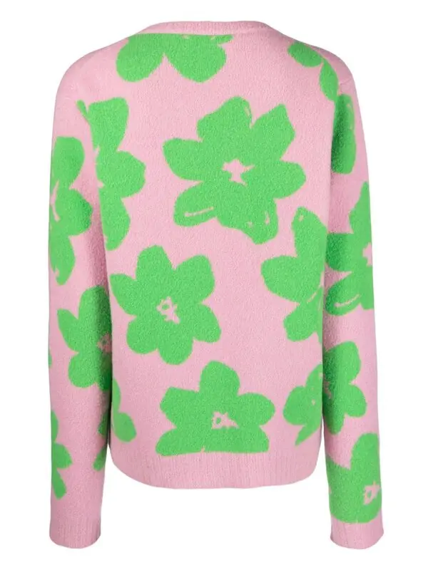 JIL SANDER Floral-intarsia Wool Blend Jumper