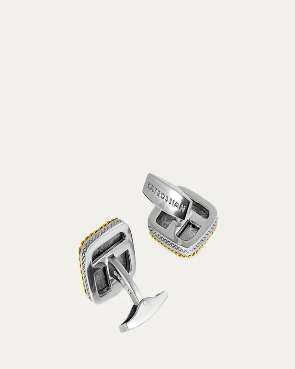 Tateossian Limited Edition Meteorite Square Cufflinks