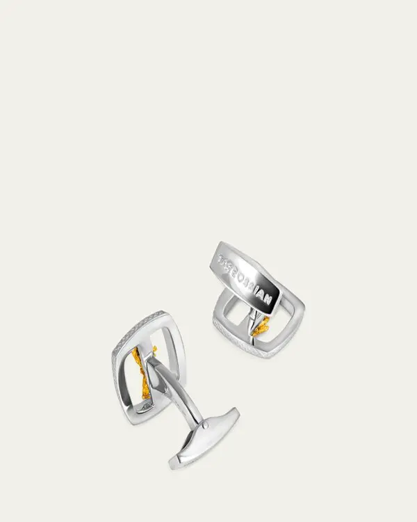 Tateossian Limited Edition Gold Nugget Cufflinks In Silver