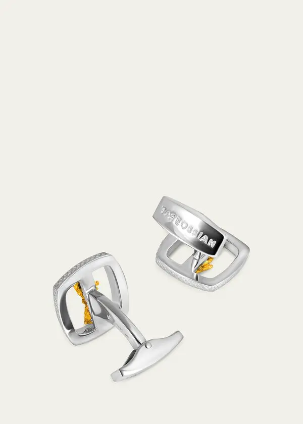 Tateossian Limited Edition Gold Nugget Cufflinks In Silver