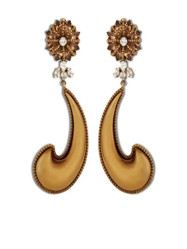 Etro Crystal-embellished Paisley Earrings - Gold