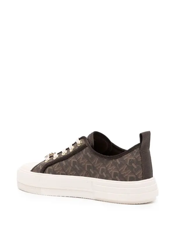 Michael Kors Logo Pattern Lace-up Sneakers - Brown