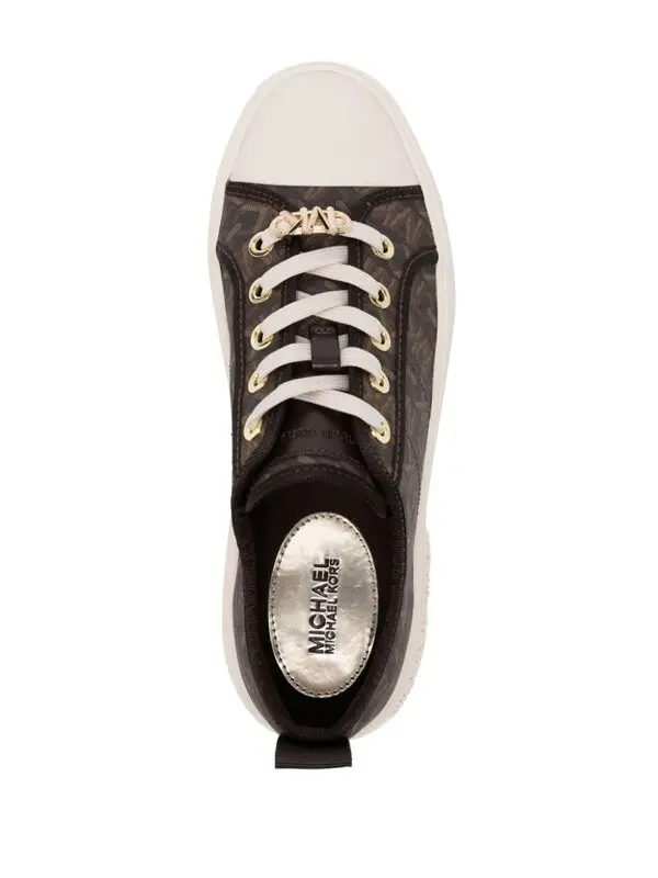 Michael Kors Logo Pattern Lace-up Sneakers - Brown
