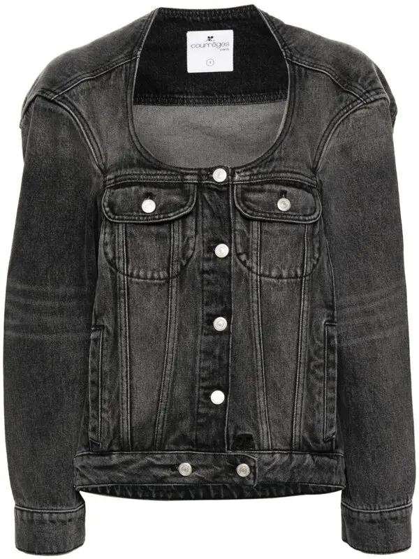 COURREGES U-neck Denim Jacket