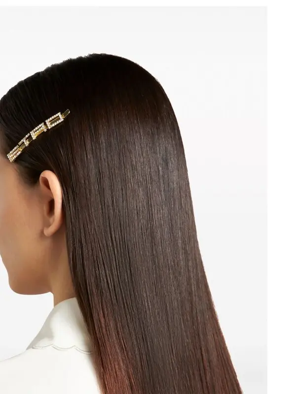 Etro Logo Lettering Rhinestone Hair Clip