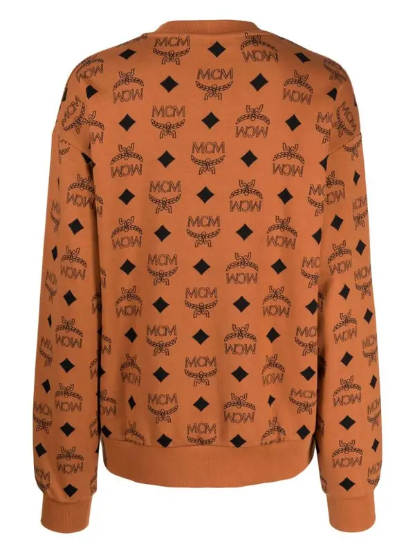 Mcm Monogram Print Cotton Sweatshirt