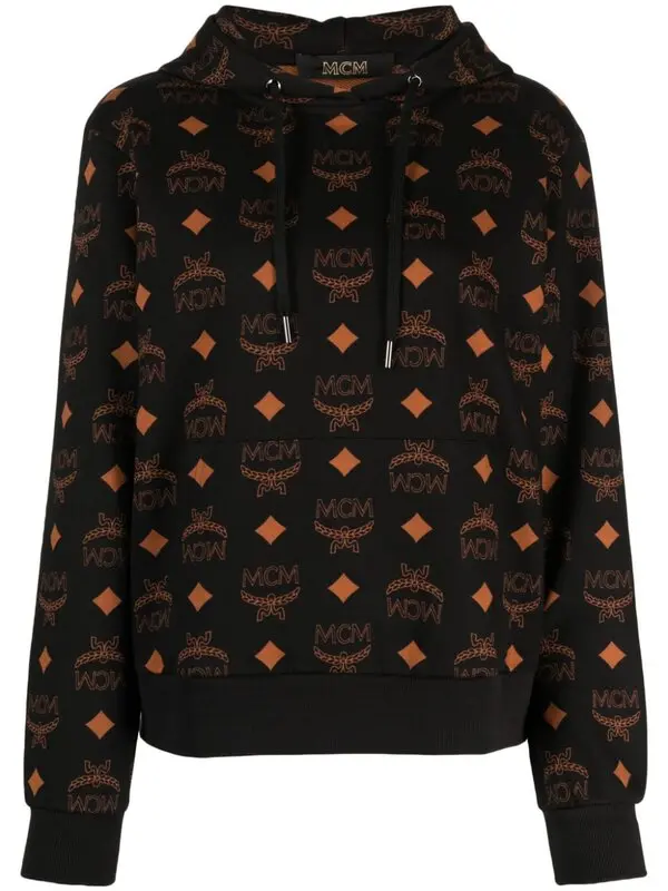 Mcm Monogram-print Cotton Hoodie