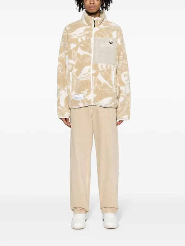 AAPE BY *A BATHING APE Camouflage-print Fleece Jacket - Neutrals
