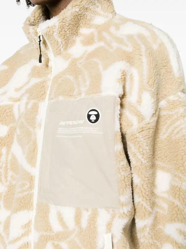 AAPE BY *A BATHING APE Camouflage-print Fleece Jacket - Neutrals