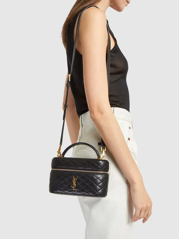 Saint Laurent Gaby Vanity Leather Shoulder Bag - Black