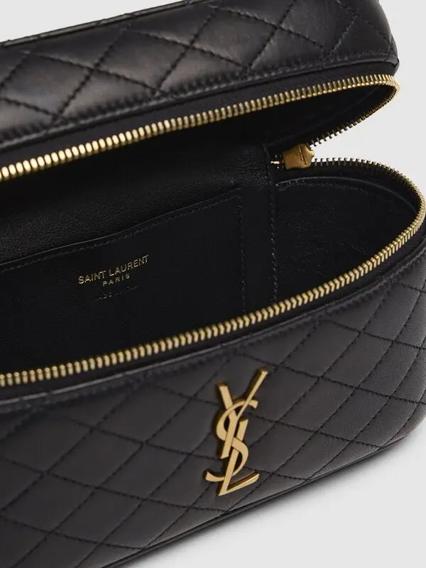 Saint Laurent Gaby Vanity Leather Shoulder Bag - Black