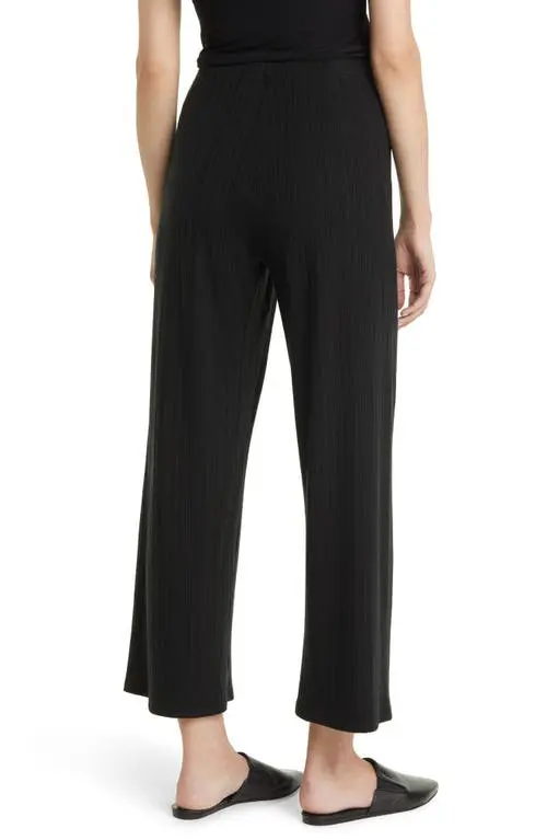 Eileen Fisher Plissé Wide Leg Ankle Pants