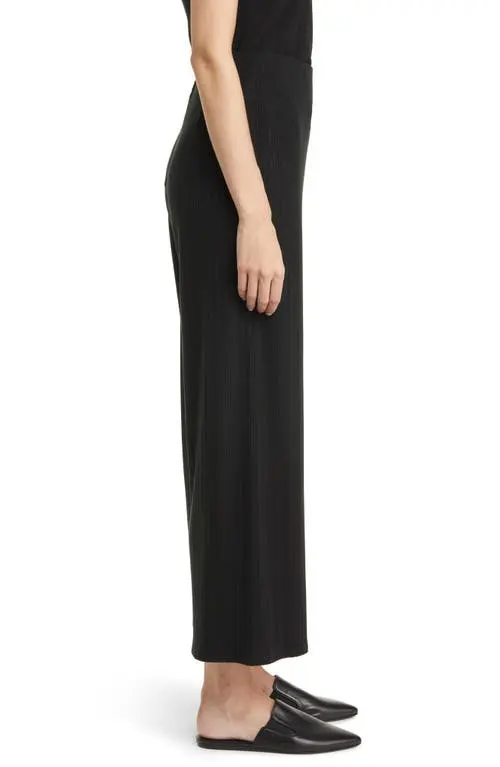 Eileen Fisher Plissé Wide Leg Ankle Pants