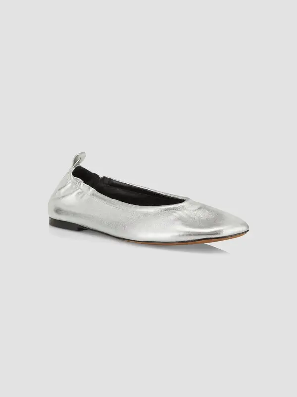 3.1 Phillip Lim Stretch-back Metallic Leather Ballet Flats - Silver