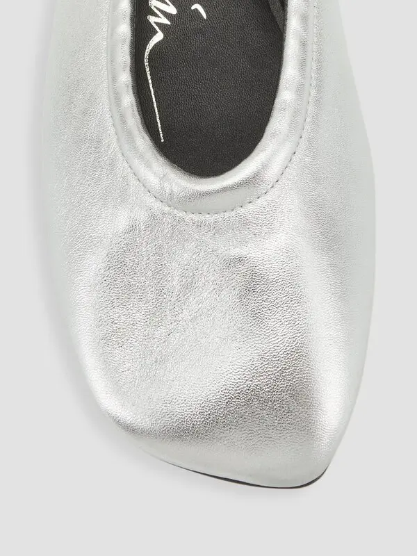 3.1 Phillip Lim Stretch-back Metallic Leather Ballet Flats - Silver