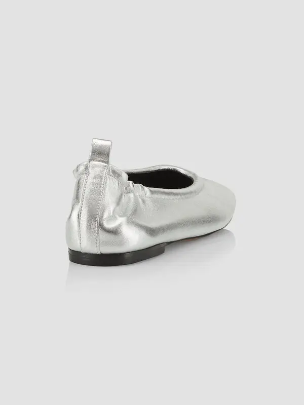 3.1 Phillip Lim Stretch-back Metallic Leather Ballet Flats - Silver