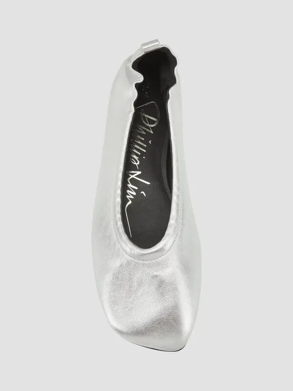 3.1 Phillip Lim Stretch-back Metallic Leather Ballet Flats - Silver