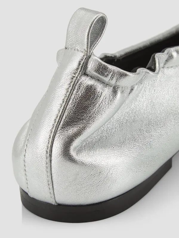 3.1 Phillip Lim Stretch-back Metallic Leather Ballet Flats - Silver
