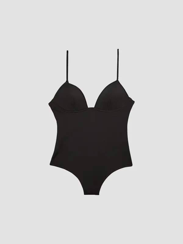 FLEUR DU MAL Soft-cup Wireless Bodysuit - Black
