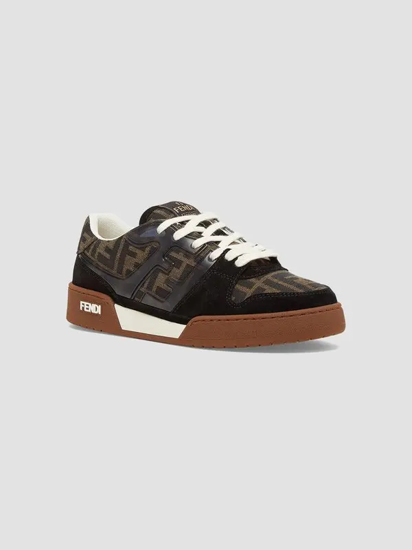 Fendi Match Suede & Jacquard Low-top Sneakers - Tabacco