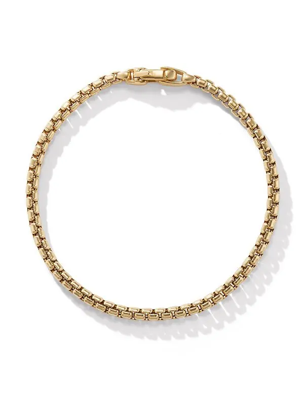 David Yurman Box Chain Bracelet In 18k Yellow 3.4mm