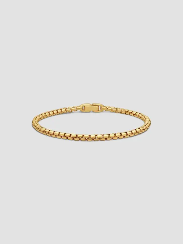 David Yurman Box Chain Bracelet In 18k Yellow 3.4mm