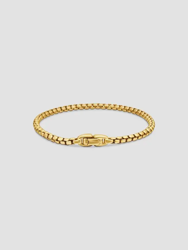 David Yurman Box Chain Bracelet In 18k Yellow 3.4mm