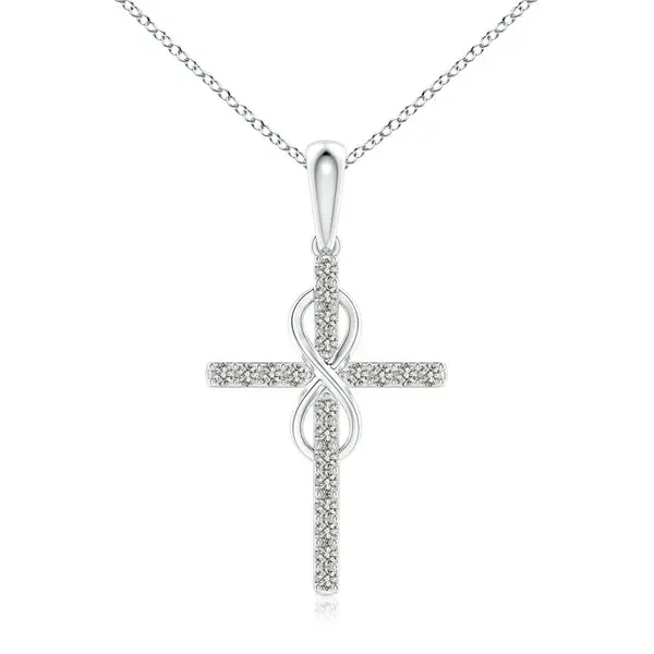 Angara Diamond Cross And Infinity Pendant 1mm - Platinum/k