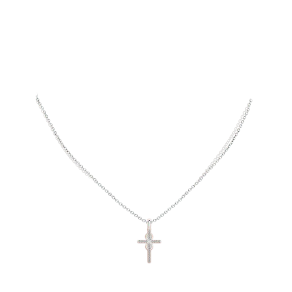 Angara Diamond Cross And Infinity Pendant 1mm - Platinum/k