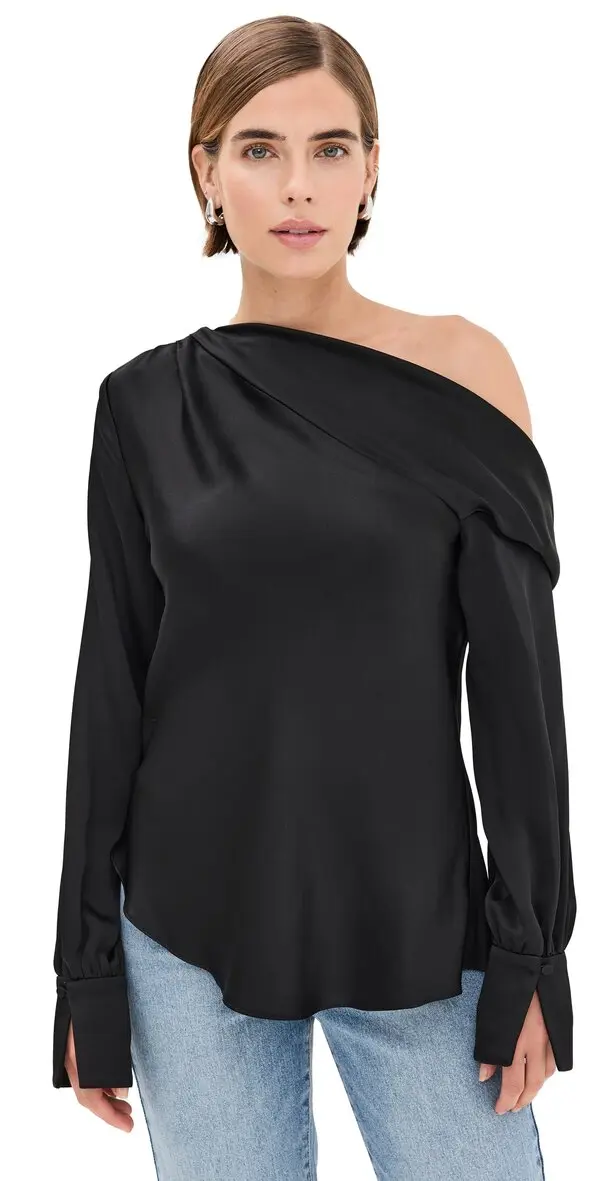 Simkhai Alice One Shoulder Top - Black
