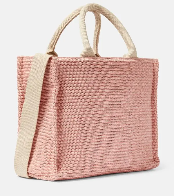 Marni Small Raffia-effect Logo Tote Bag
