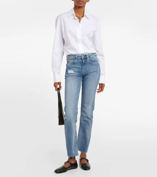 Ag Girlfriend Mid-rise Straight Jeans