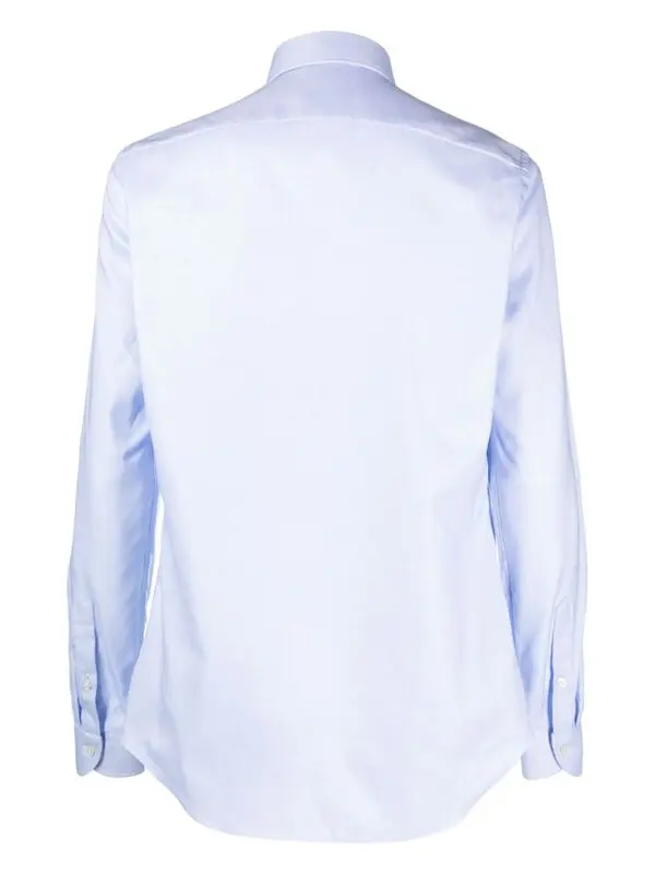 XACUS Cutaway-collar Organic Cotton Shirt - Blue