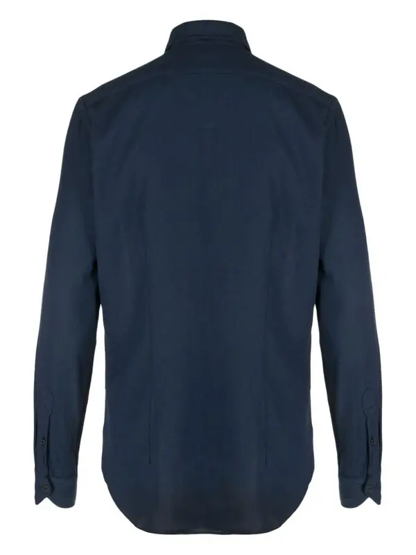 XACUS Cutaway-collar Cotton Shirt - Blue