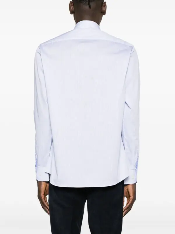 HACKETT Striped Cotton Shirt - Blue