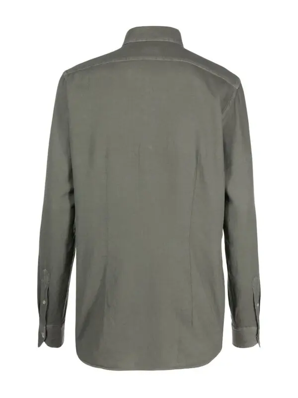 XACUS Cutaway-collar Cotton Shirt - Green
