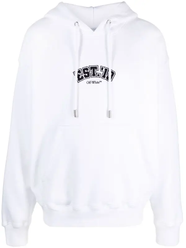 Off-White Logic Skate Cotton Hoodie - White
