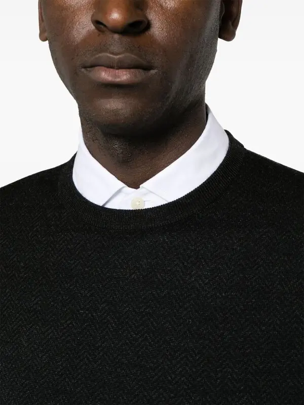 HACKETT Herringbone Jacquard Wool Jumper