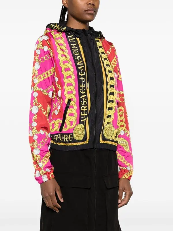 Versace V-emblem Chain Windbreaker Jacket