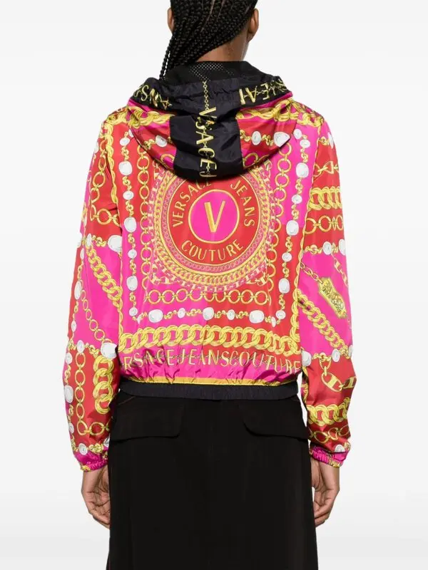 Versace V-emblem Chain Windbreaker Jacket
