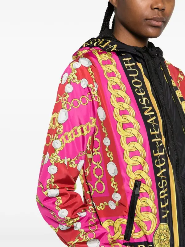 Versace V-emblem Chain Windbreaker Jacket